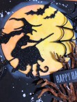Witch On Broom Halloween Card | simplycraftydesigns